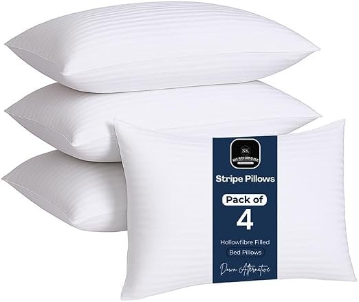 4 Pack Hotel Quality Pillows Side Sleeper Bounce Back Premium Bed ...