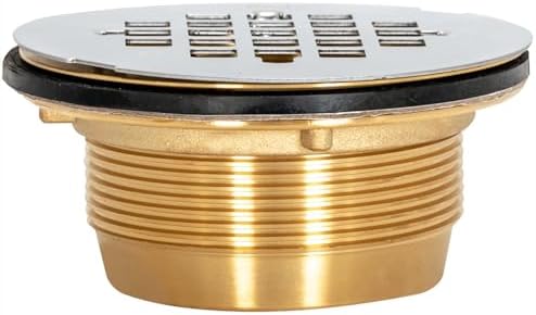 Eastman 2 Inch IPS No Caulk Brass Shower Drain, Stainless Steel, 15306 ...