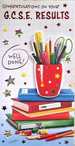 Well Done! Congratulations On Your GCSE Results Greeting Card, 23 x 12 ...
