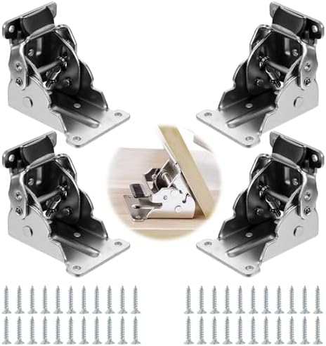4PCS Folding Table Legs Brackets,90 Degree Self Locking Hinge with 44 ...