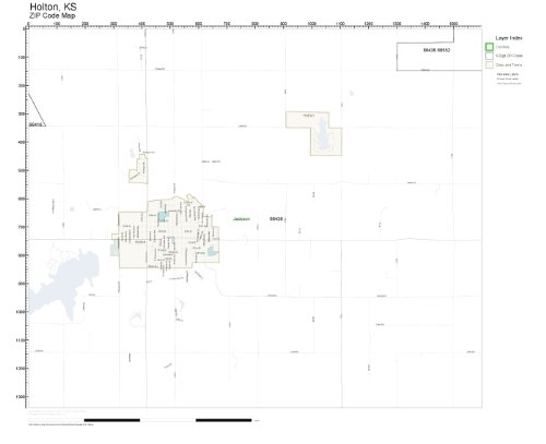 Amazon.com : ZIP Code Wall Map of Holton, KS ZIP Code Map Laminated ...