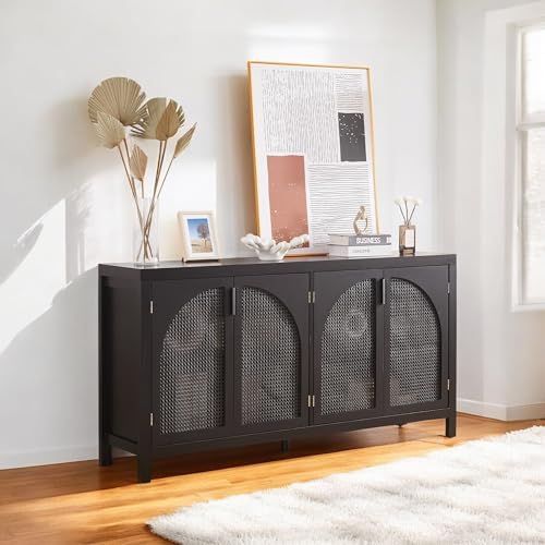 Amazon.com - Merax Modern Wood Buffet Sideboard with Rattan Doors ...