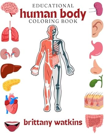 Educational Human Body Coloring Book: Watkins, Brittany: 9798335302302 ...