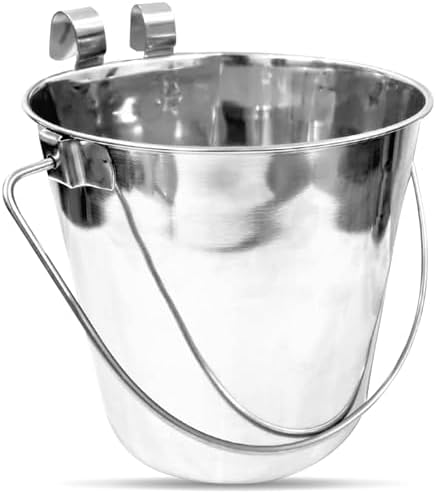 Amazon.com: PetYupp Heavy Duty Stainless Steel Bucket with Hooks for ...