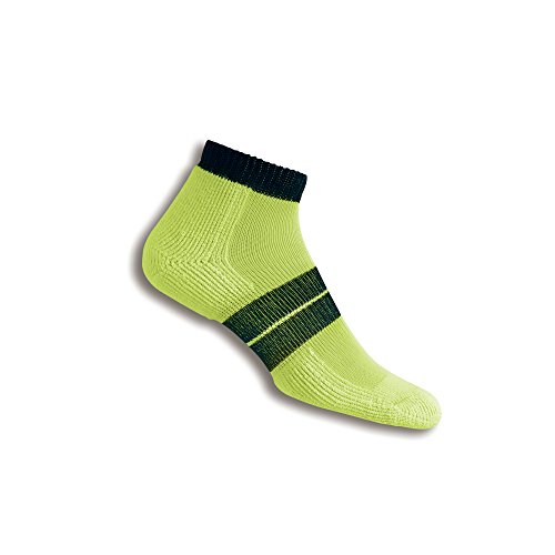 Thorlo 84 N Micro-Mini Crew Sock, Electric Yellow/Black, L (Women's: 10 ...