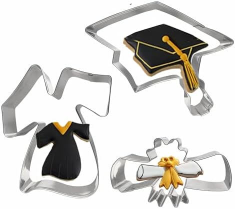Amazon.com: 4 Pieces Graduation Cookie Cutters, Stainless Steel Molds ...