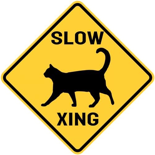 Amazon.com : Drive Slow Sign Slow Cat Xing Sign Cat Crossing Sign ...