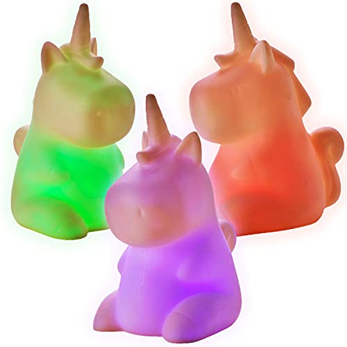 Kicko Multicolor Unicorn Lamp - 3 Pack - Variety of Colors - Desktop ...