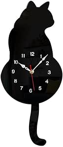 Simpls Black-Cat Pendulum Wall Clock,Cat Clock,Cat Clock with Moving ...