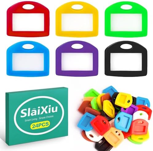 Amazon.com: slaixiu 24PCS Writable Key Tags - Multi-Colored Plastic Key ...