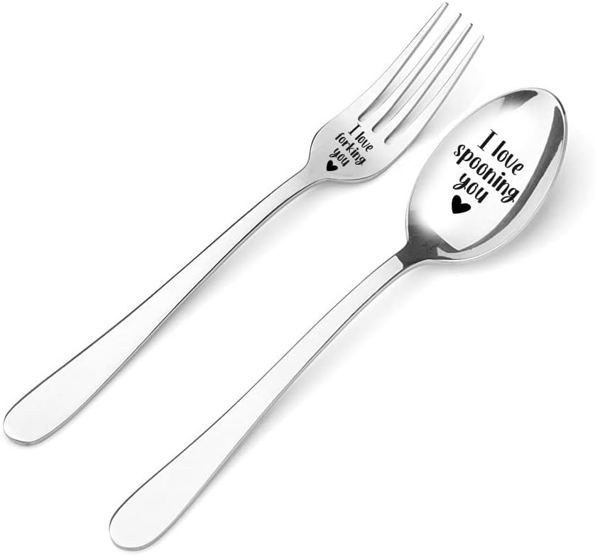 HappyBeeCo Couple I Love Forking You Fork I love spooning you engraved ...