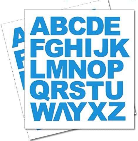 2 x Set of Full Alphabet Sky Blue Letters - Removable Self Adhesive ...