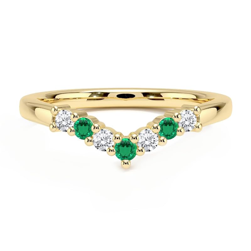 Amazon.com: Alternate Green Emerald & Diamond Chevron V Shape Wedding ...