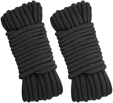 Amazon.com: KINGLAKE Soft Cotton Rope 8MM Thick Black Cotton Rope 2 ...