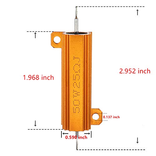 Snapklik.com : BOJACK 50W 25 Ohm Resistor Aluminum Case Wirewound Screw ...