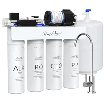 SimPure T1-100ALK Alkaline Reverse Osmosis Water Filter, Mineral ...