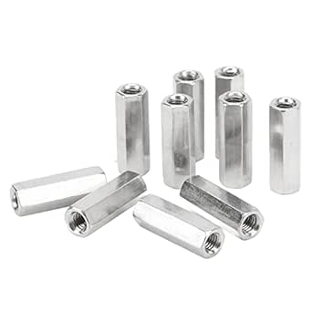 20 Pcs Hex Coupling Nut M5 0.8 L25mm Long Rod Nut Rust Corrosion Proof ...