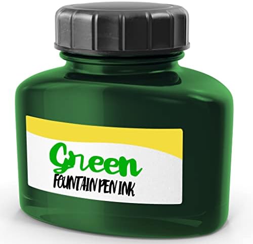 𝗪𝗔𝗦𝗛𝗔𝗕𝗟𝗘 Green Fountain Pen Ink Bottle, Caligraphy Ink Refill for ...