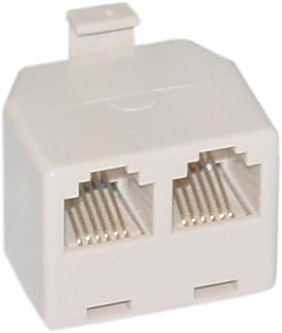 Offex Of-PA-6P6C-ST Phone Splitter (Straight), RJ11/RJ12 6P6C Male to 2 ...