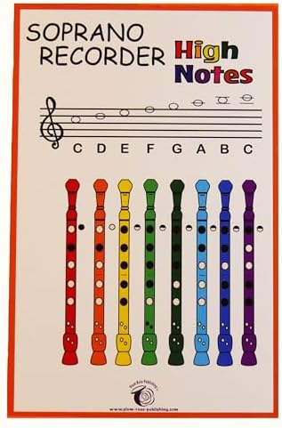 Amazon.com: PLUM ROSE Soprano High Notes Recorder Finger Chart (11x17 ...