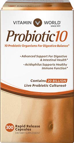 Buy World Probiotic 10 300 s, 20 Live Billion Cultures, 10 Probiotic ...
