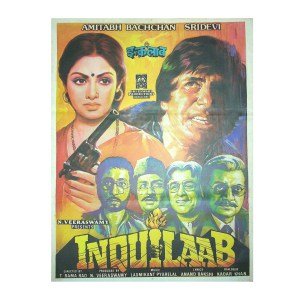 Inquilaab :1984 Vintage Movie Poster 30x 40 – Amitabh Bachchan, C.S ...