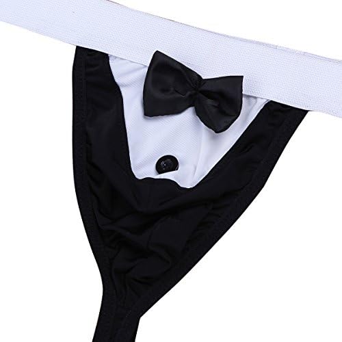 Amazon.com: CHICTRY Men's Tuxedo Bow Tie Pouch Bikini Thong Underwear G ...