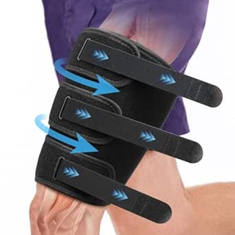 Amazon.com: Hamstring Compression Sleeve with 3 Adjustable Straps,Thigh ...