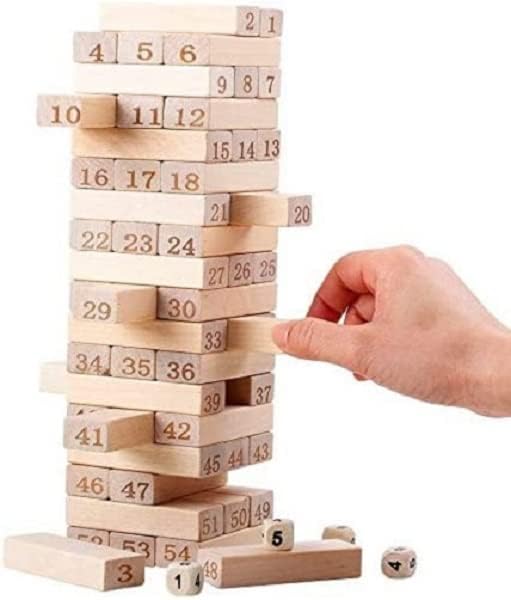 WOOD TOYS FOLD HIGH Timber Tower Wood Block Stacking Game Building ...