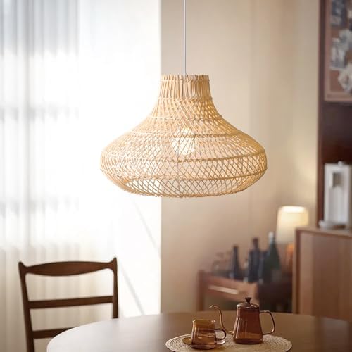 Arturesthome Rattan Pendant Lights, Wicker Chandelier Boho Basket ...