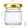 Amazon.com: Encheng 1.5oz Mini Glass Jars Bulk Set of 70,Round Small 45ml Honey Jars with Golden ...