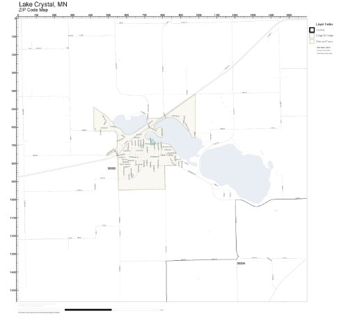 ZIP Code Wall Map of Lake Crystal, MN ZIP Code Map Not Laminated ...