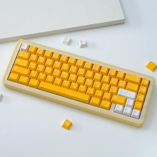 Amazon.com: 136 Keys Doubleshot Keycaps Cherry Profile Yellow Keycap ...