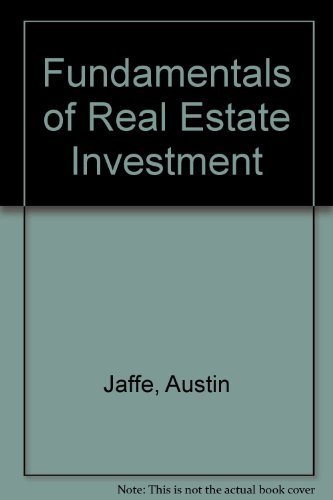 Fundamentals of real estate investment: Jaffe, Austin J: 9780133434507 ...