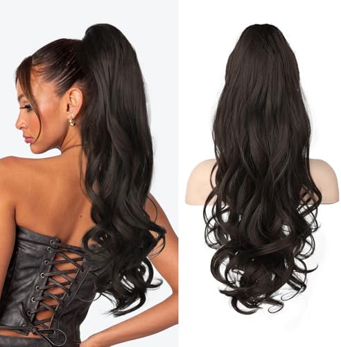 Amazon.com : LONAI Claw Clip Ponytail Extension for Women 24 Inch Curly ...