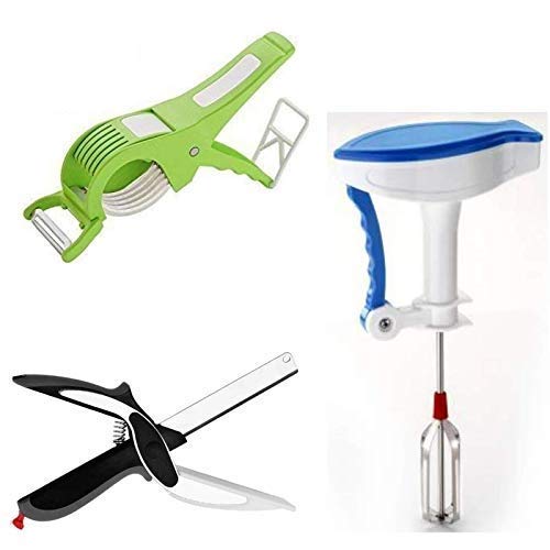 Buy VIJEGO Plastic 2 in 1 Vegetable Cutter 5 Sharp Blade with Peeler ...