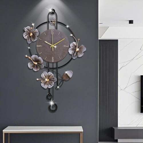 Amazon.com: Wall Clock, Silent Quartz Movement Battery Operated with ...
