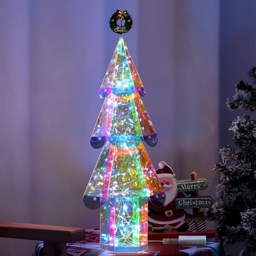 Prismatic Small LED Lighted Christmas Tree Decor,Twinkling Christmas ...