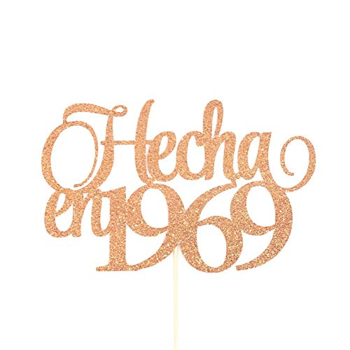 Amazon.com: Atelier Elegance Hecha en 1969 Cake Topper, 51st Birthday ...