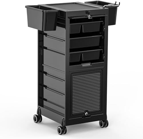 Amazon.com: TASALON Lockable Salon Trolley - 6 Drawer Beauty Salon Cart ...