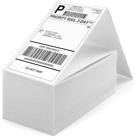 Amazon.com : Fanfold 4 x 6 Direct Thermal Shipping Labels with ...