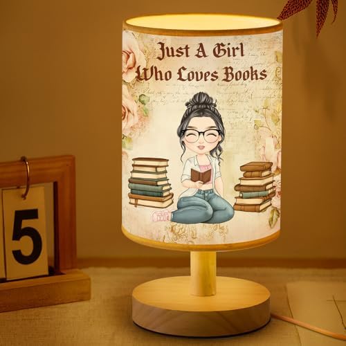 Amazon.com: WANDERPRINT Personalized Just A Girl Who Loves Books Fabric ...
