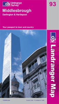 Middlesbrough, Darlington & Hartlepool OS Landranger Map 93: Amazon.co ...