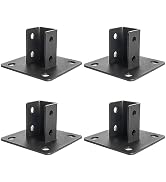 Post Base 4 Pcs, 4 Holes Square Mount for 1-5/8” Single Strut Channel ...