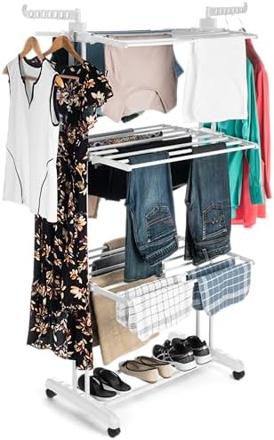 Amazon.com: Luxe Laundry 4-Tier Clothes Drying Rack - Foldable ...