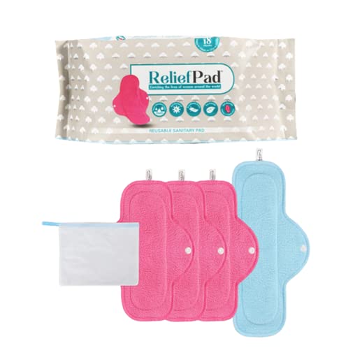 Buy ReliefPad Reusable Sanitary Pads | Pack of 4: 3 maxi pads (6-8 ...