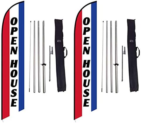 Amazon.com : 2 Pack Open House Flags Signs Banners or Real Estate Flags ...