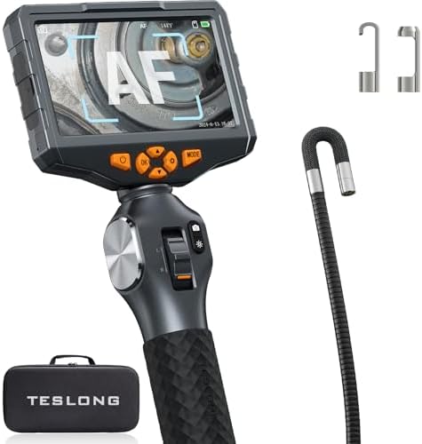 Teslong Autofocus Articulating Borescope, 5-inch IPS Endoscope ...