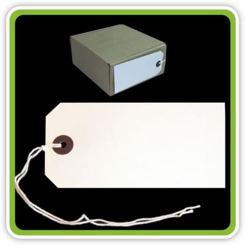 250 White Strung Tags 120 x 60 mm String Tie on Parcel Label Ticket ...