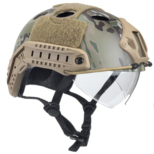 H World EU Tactical Airsoft Emerson Helmet with Eye Protection Rails ...